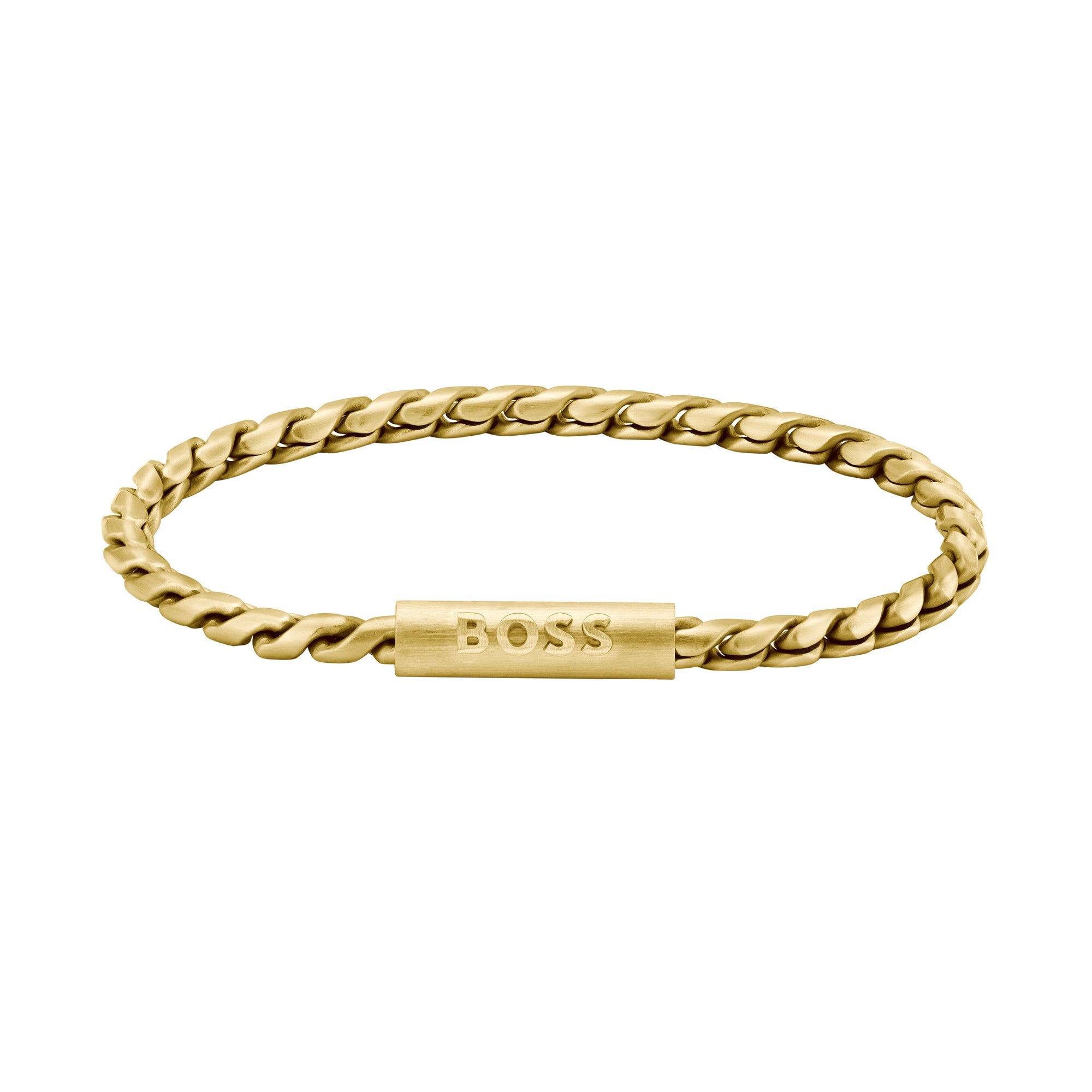 Boss Doran Yellow Gold-Tone Gents Bracelet 1580696 – Morgan Banks
