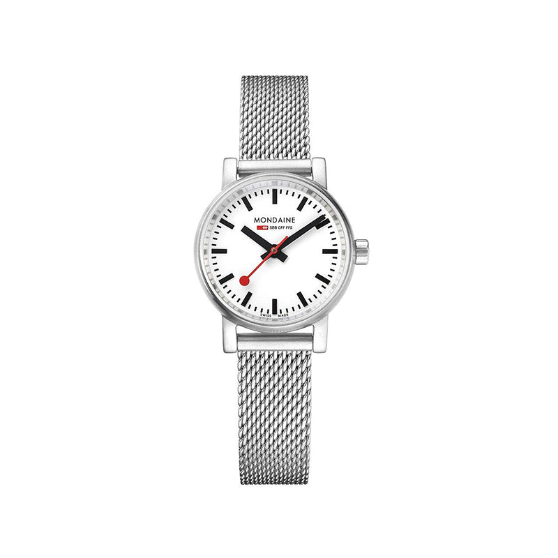 Mondaine Evo2 Petite 26mm White Dial Mesh Strap MSE.26110.SM – Morgan Banks